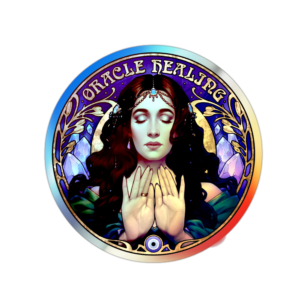 Reiki Holographic Die-cut Sticker – Oracle Healing